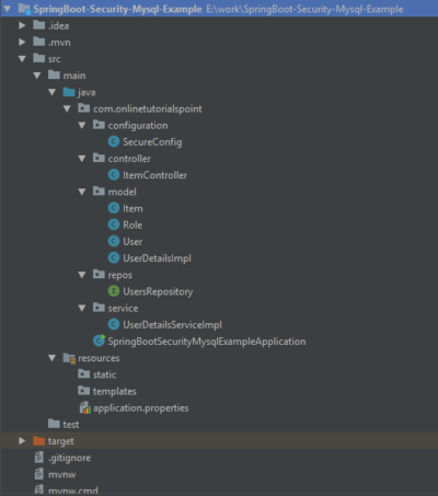 Spring Boot Security MySQL Database Integration Example
