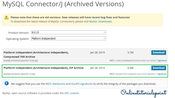 How To Connect Mysql Database In Eclipse Onlinetutorialspoint