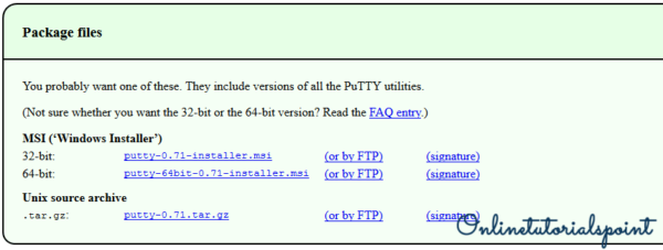 How to install PuTTY on windows 10 - onlinetutorialspoint