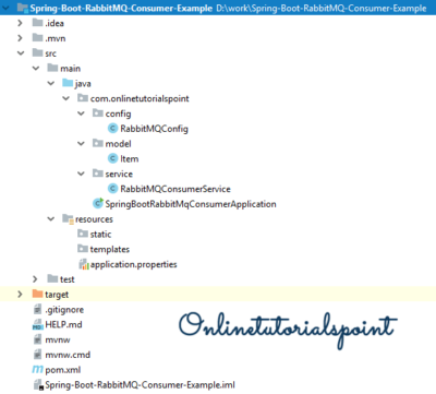 Spring Boot RabbitMQ Consumer Messages Example - onlinetutorialspoint